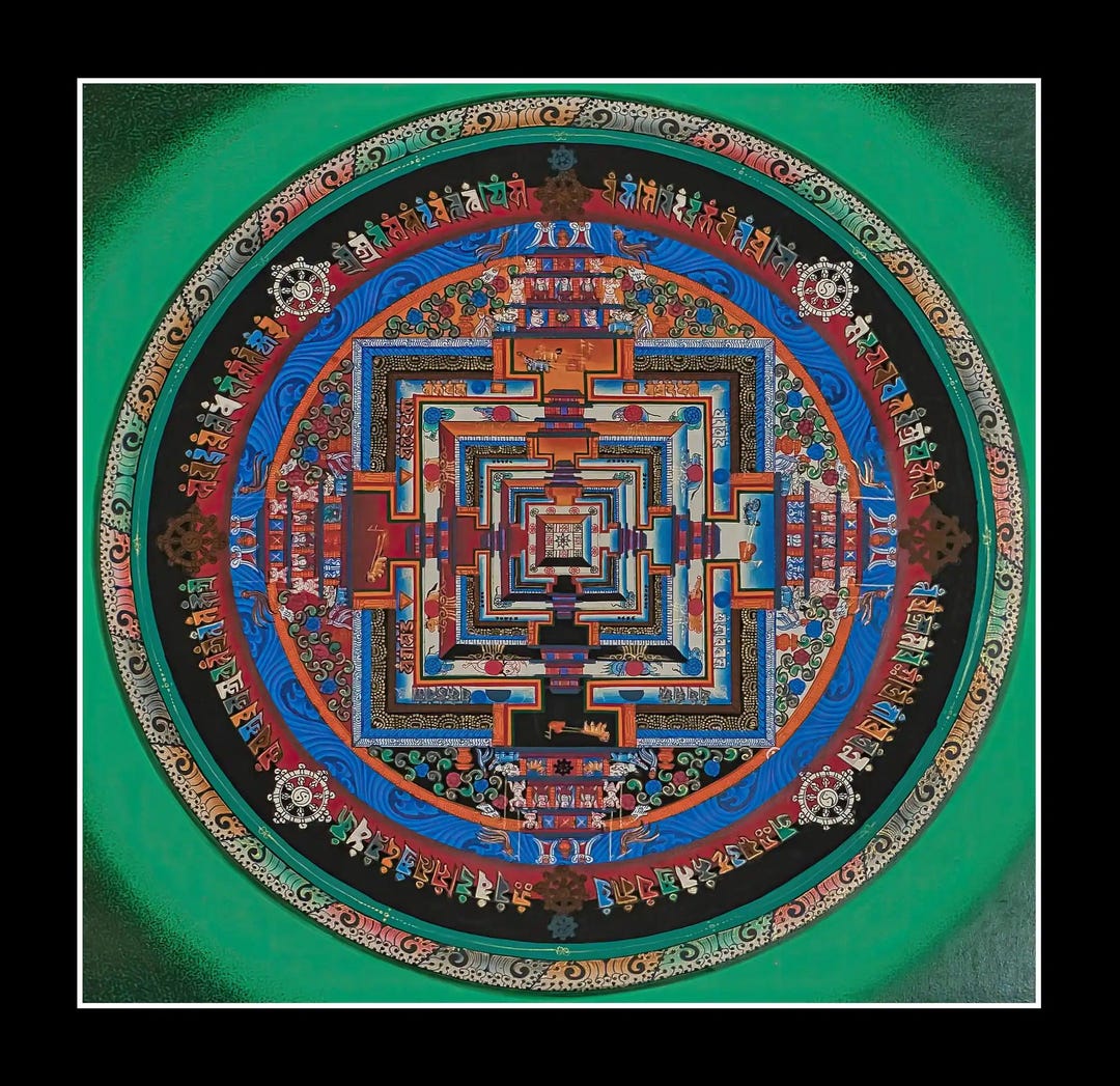 Buddhist Kalachakra Mandala Thangka (in Green) - Etsy