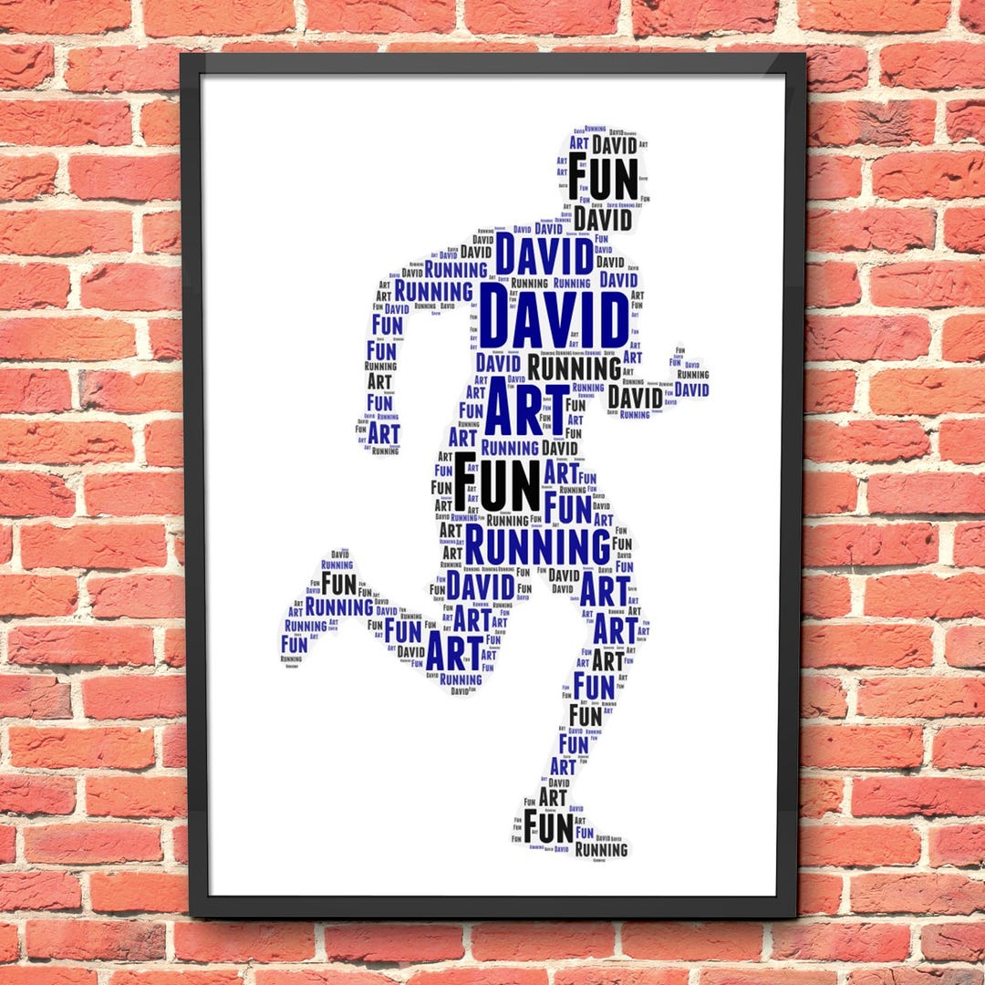 Personalized Runner Word Art Print: Marathon Athlete Gift (digital ...