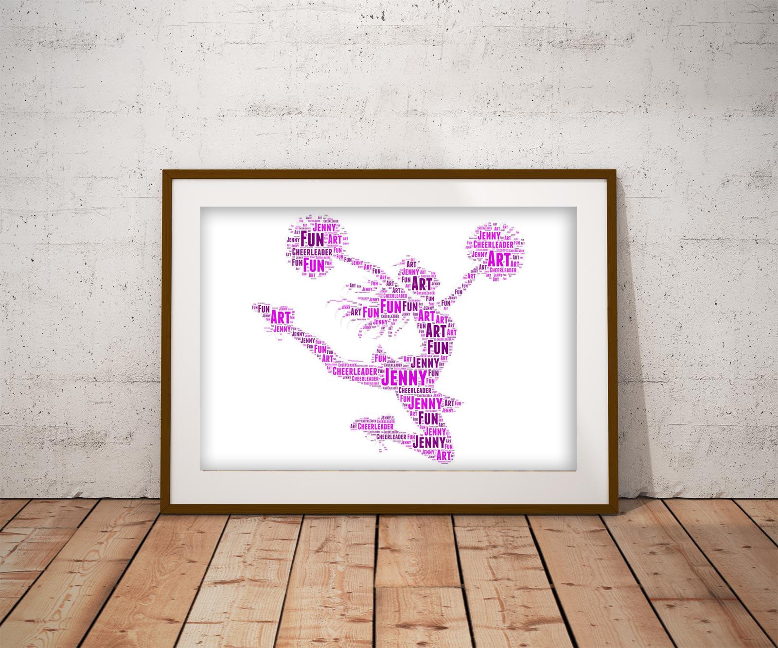 Personalized Cheerleader Word Art Print | Custom Team Gift (digital ...