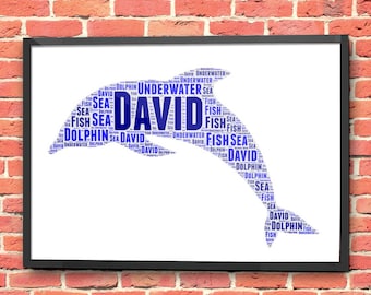 Dolphin Mahi Mahi Word Art Print: Coastal Ocean Decor (digital Download ...