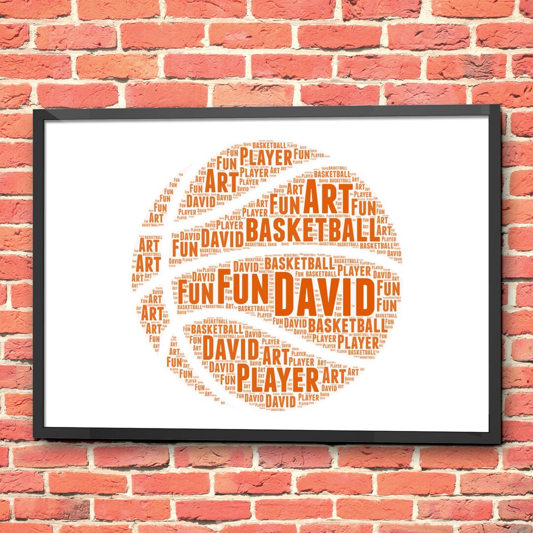 Basketball Word Art Personalized Player Wall Decor Personalized Word ...