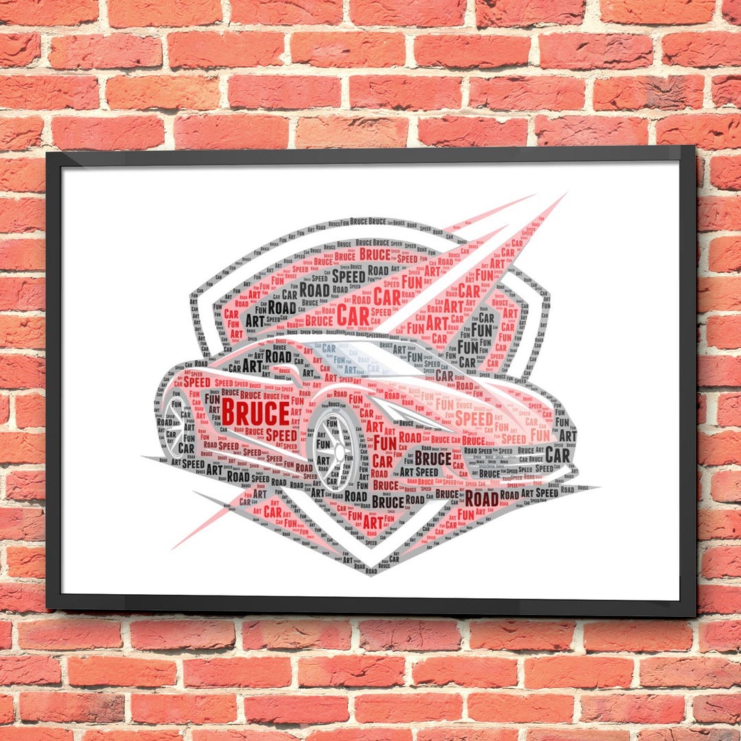 Personalized Racing Car Word Art Print: Custom Motorsports Gift ...