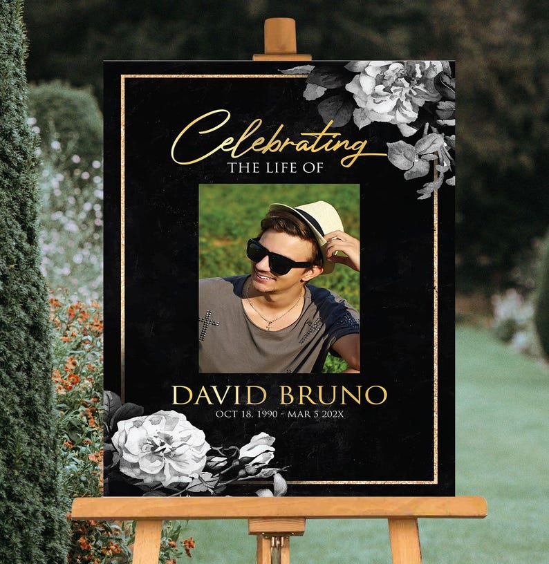Custom Memorial Photo Display: Funeral Celebration of Life (digital ...