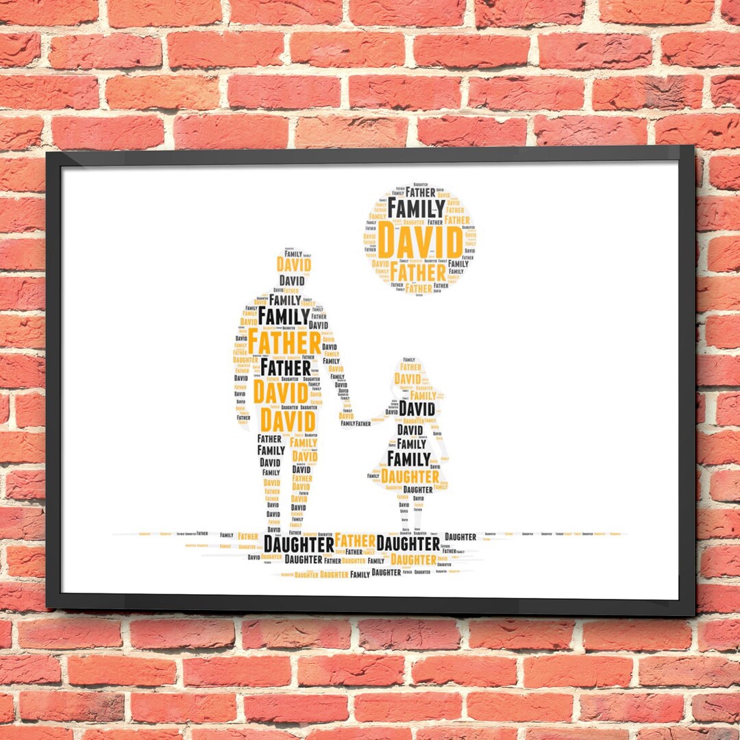 Custom Word Art for Father Daughter | Unique Dad Gift | Personalized ...