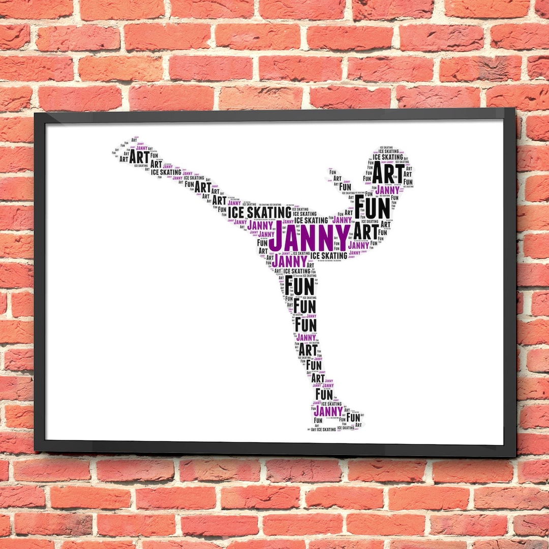 Personalized Ice Skater Word Art: Custom Figure Skating Decor (digital ...