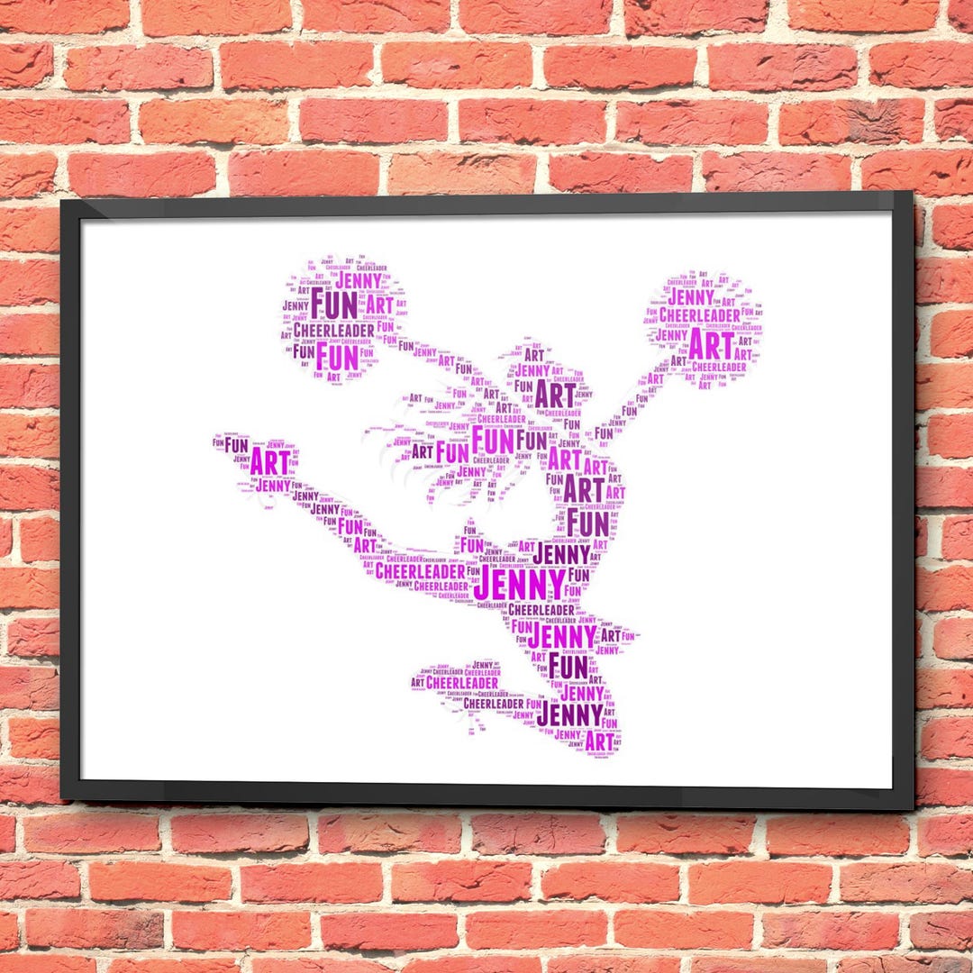 Personalized Cheerleader Word Art Print | Custom Team Gift (digital ...
