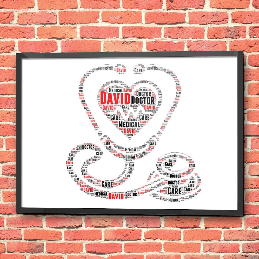 Personalized Stethoscope Word Art Print: Doctor, Nurse Gift (digital ...