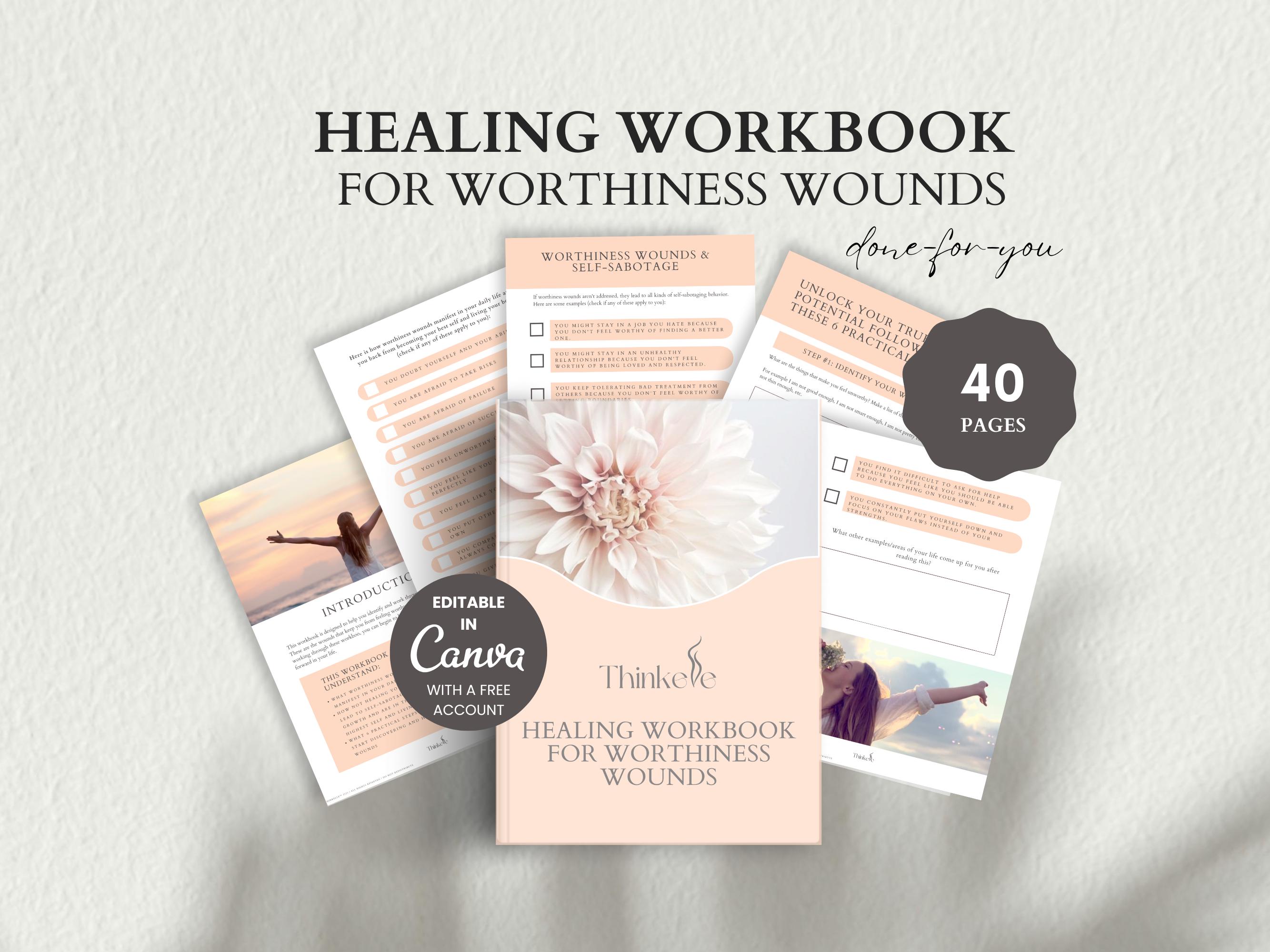 Healing Workbook for Worthiness Wounds Editable Canva Workbook for ...