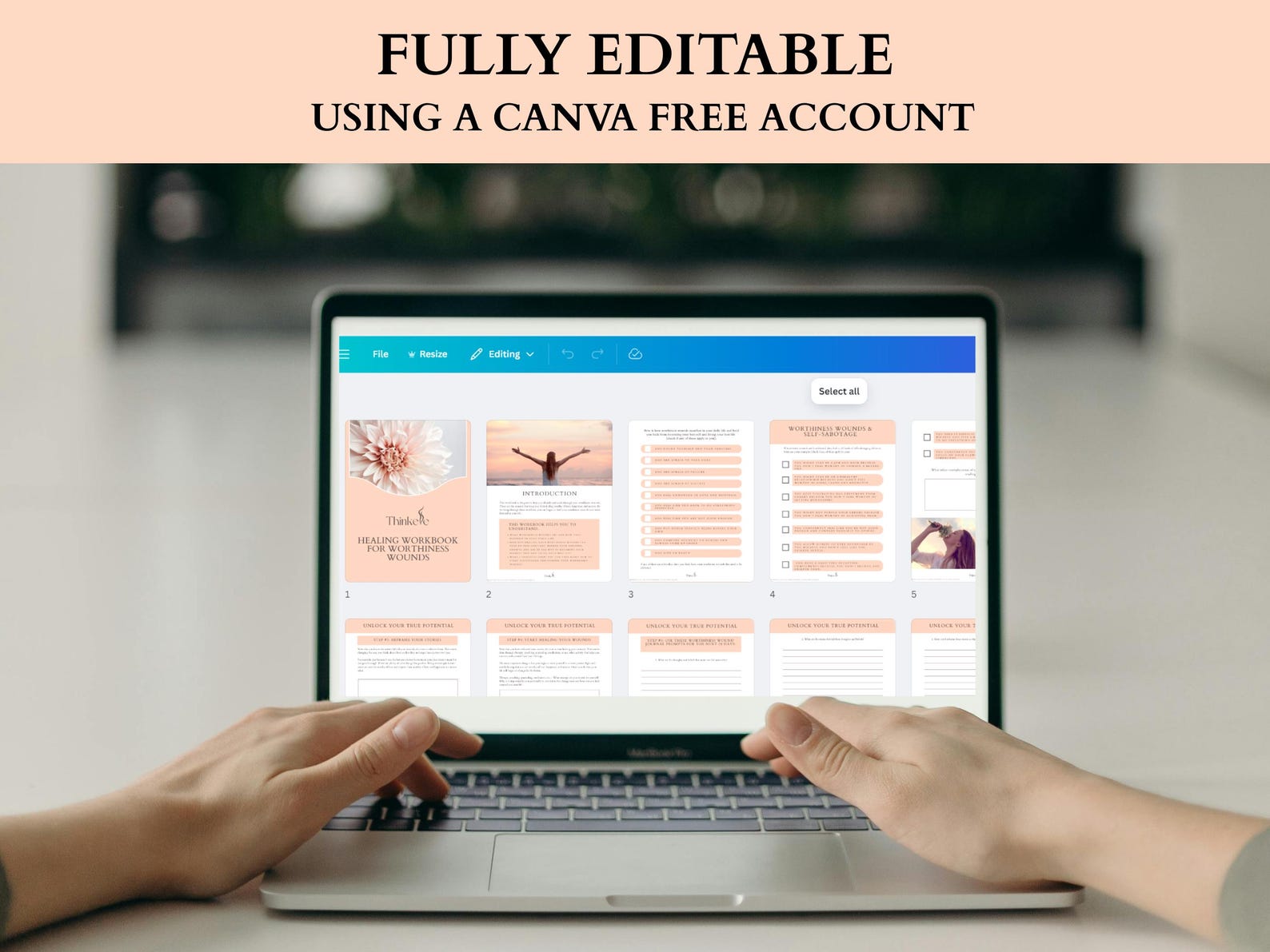 Healing Workbook for Worthiness Wounds Editable Canva Workbook for ...
