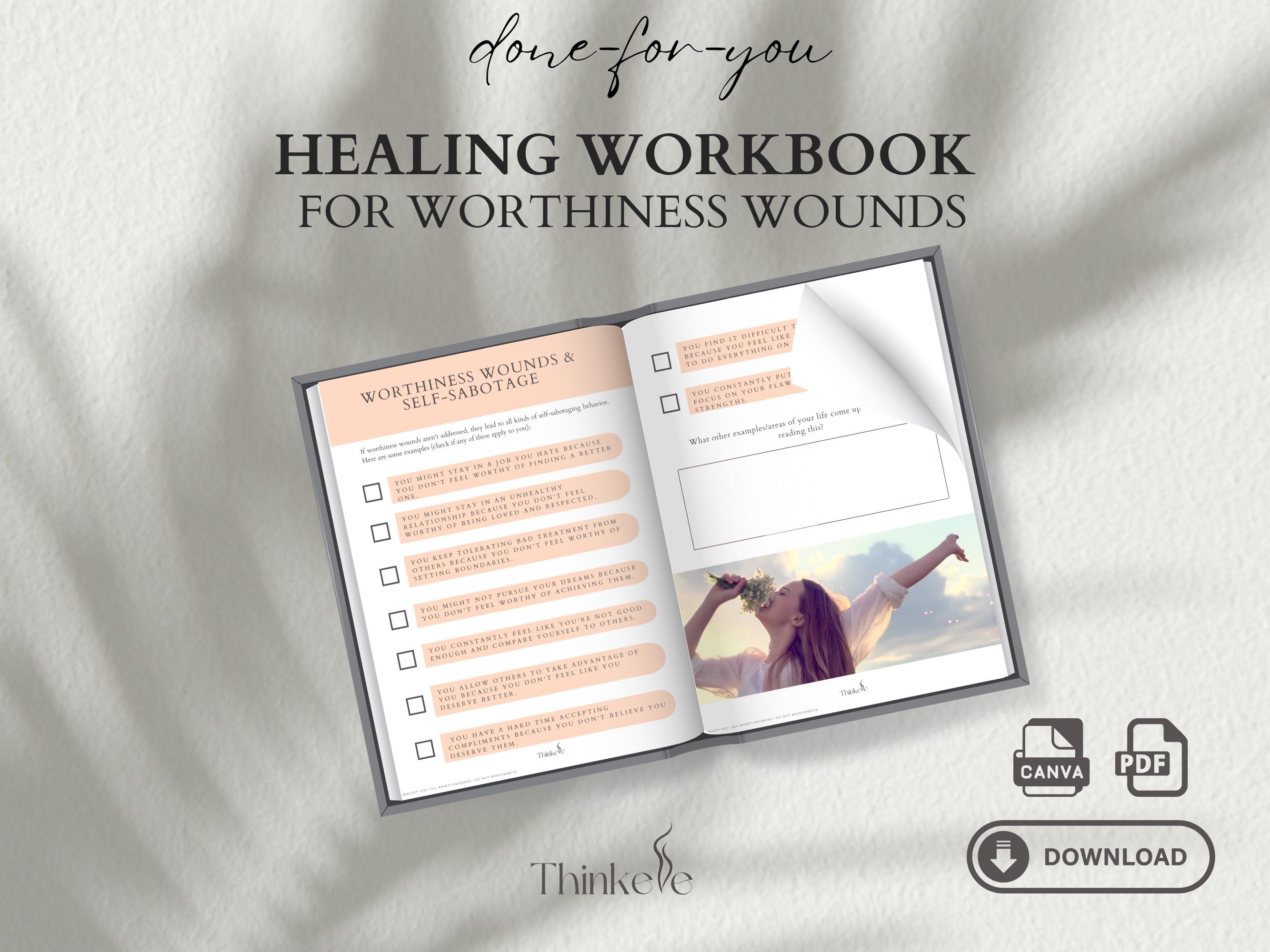 Healing Workbook for Worthiness Wounds Editable Canva Workbook for ...