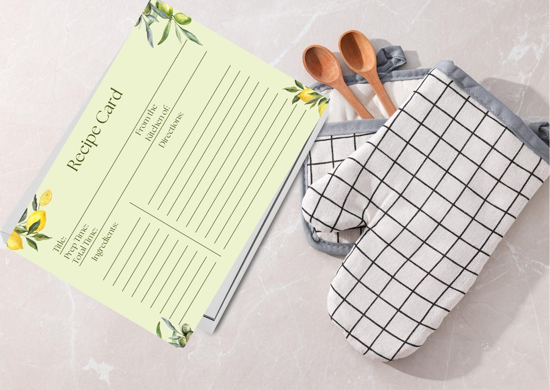 Printable Recipe Card, Recipe Card Template, Fillable Form Recipe Card ...