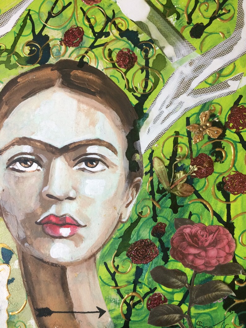 Deer Frida by Spring Frida Kahlo ORIGINAL PAINTING 18x24 Acrylic on ...