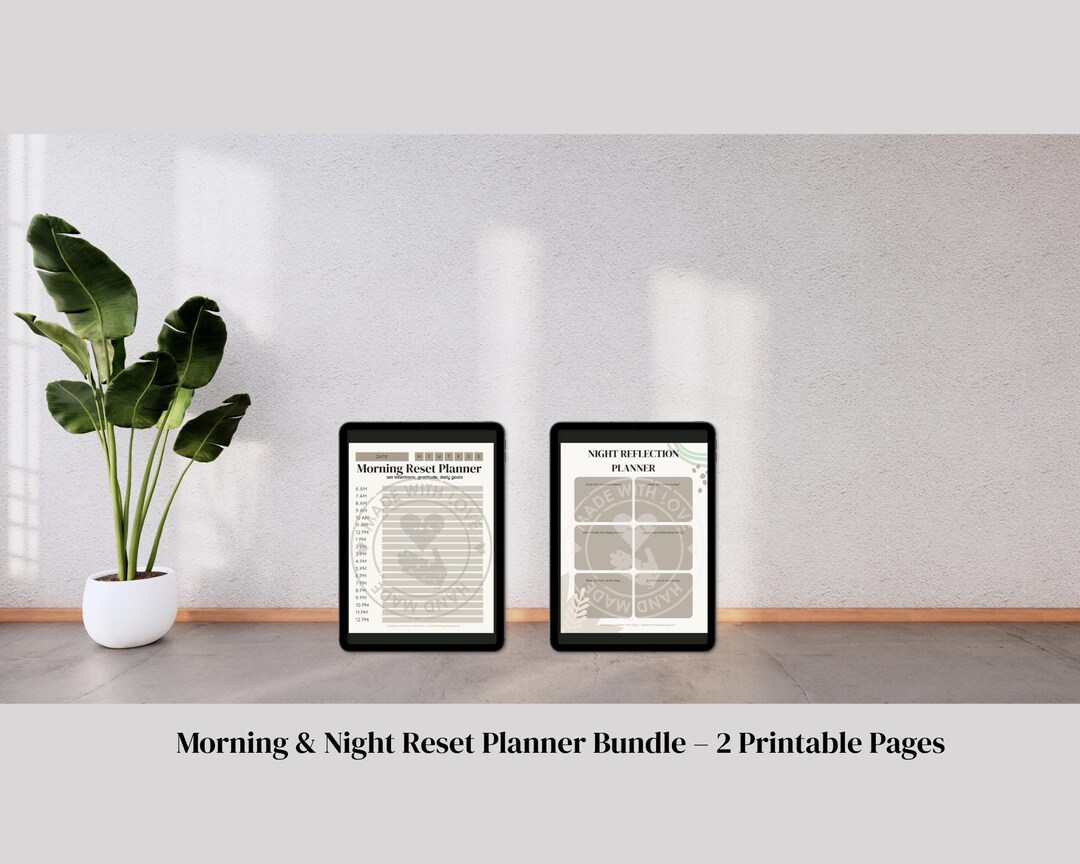 Morning and Night Routine Printable Planner Bundle | Daily Reset Sheet ...