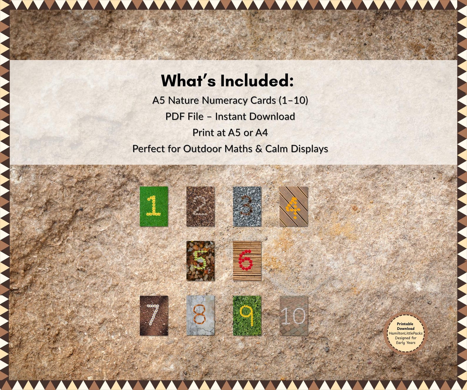 Nature Numeracy Printable | A5 Number Cards 1–10 for EYFS & Outdoor ...