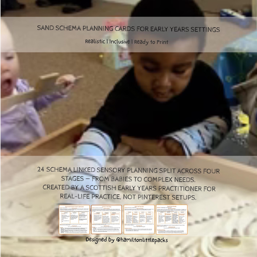 Sand Schema Planning Cards for Early Years | Sensory EY Activities ...
