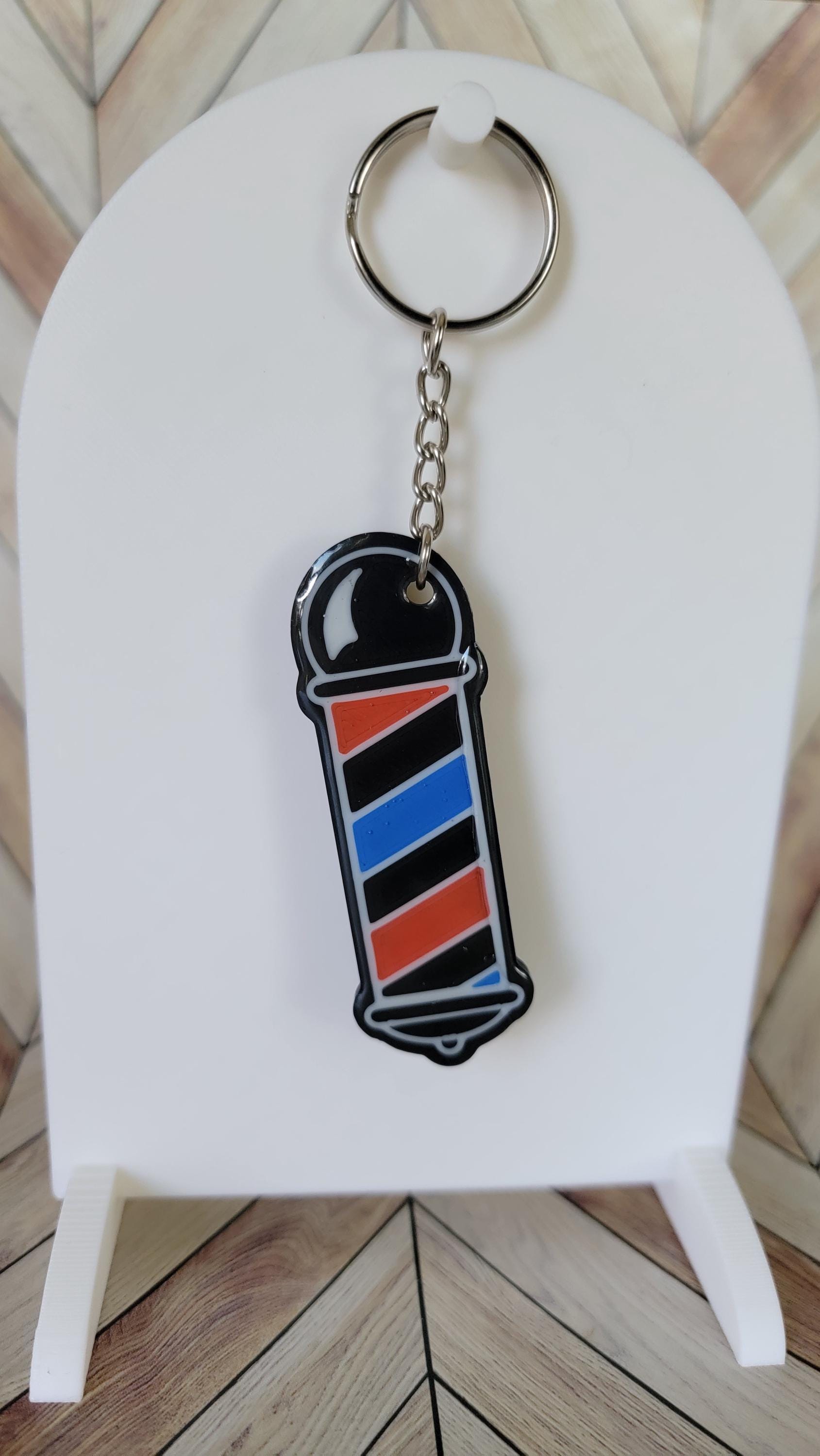 Barber Pole Nfc Keychain - Etsy