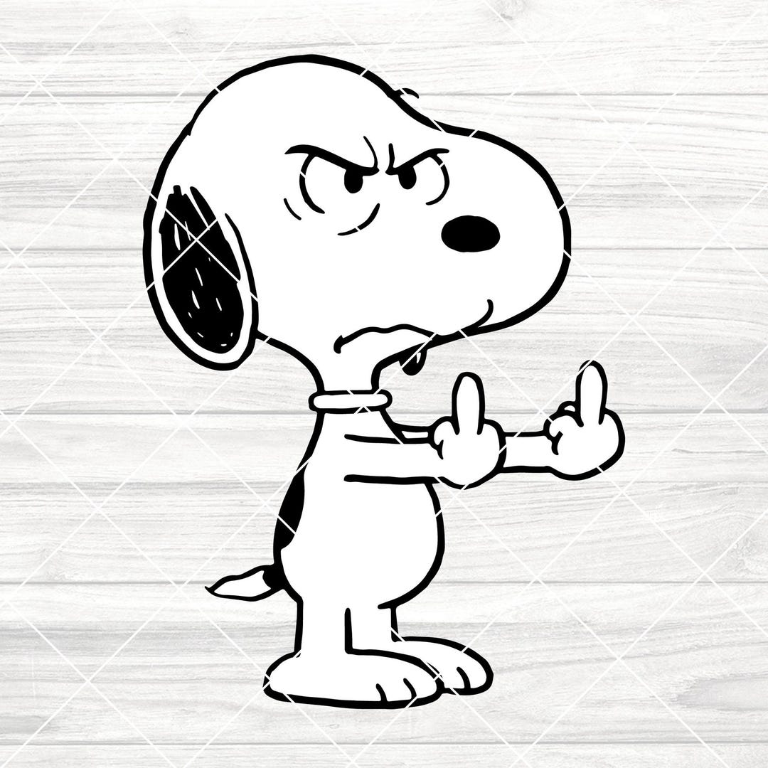 Snoopy Middle Finger SVG, Funny Snoopy SVG, Angry Snoopy SVG - Etsy