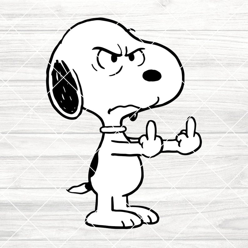 Snoopy Middle Finger SVG, Funny Snoopy SVG, Angry Snoopy SVG - Etsy