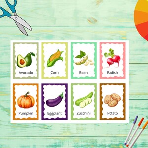 Fruits and Vegetables - Cards for Preschoolers, Printable Cards ...