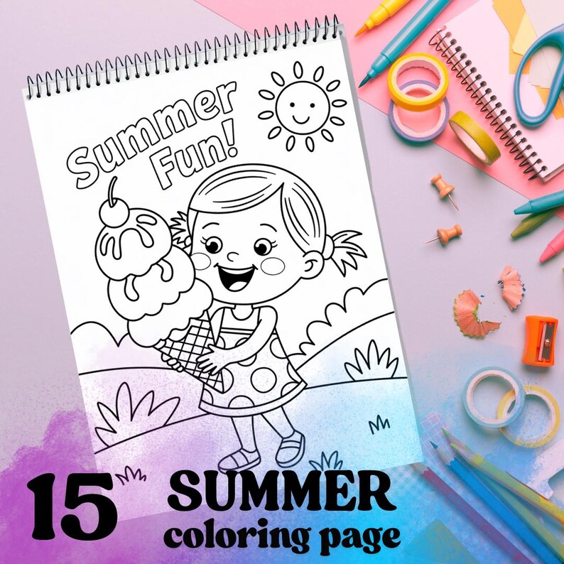 Summer Vacation Coloring Page, Summer, Summer Fun for Kids, Coloring ...