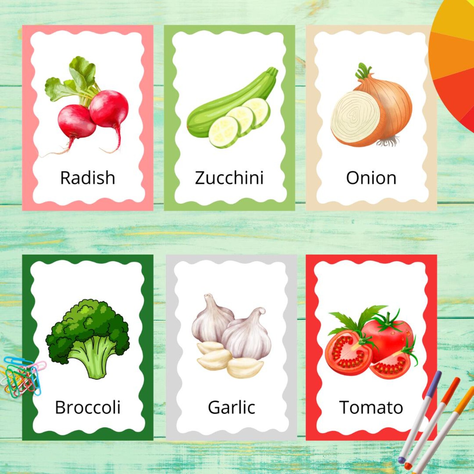 Fruits and Vegetables - Cards for Preschoolers, Printable Cards ...