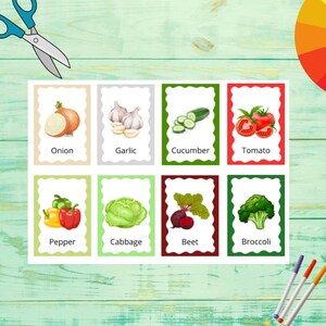 Fruits and Vegetables - Cards for Preschoolers, Printable Cards ...