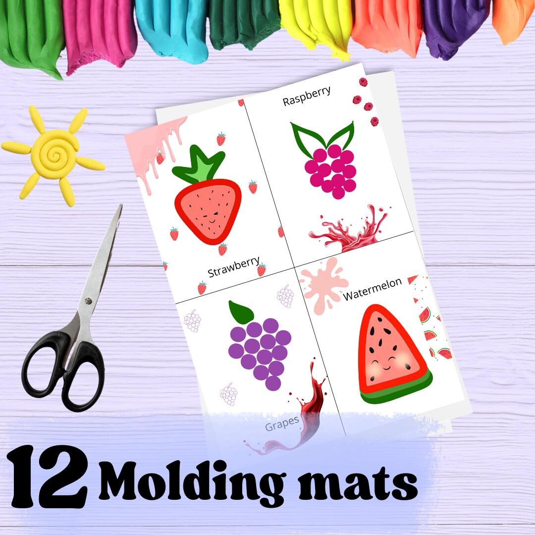 Molding Mats, “fruits, Vegetables” Molding Dough, Montessori Classes ...