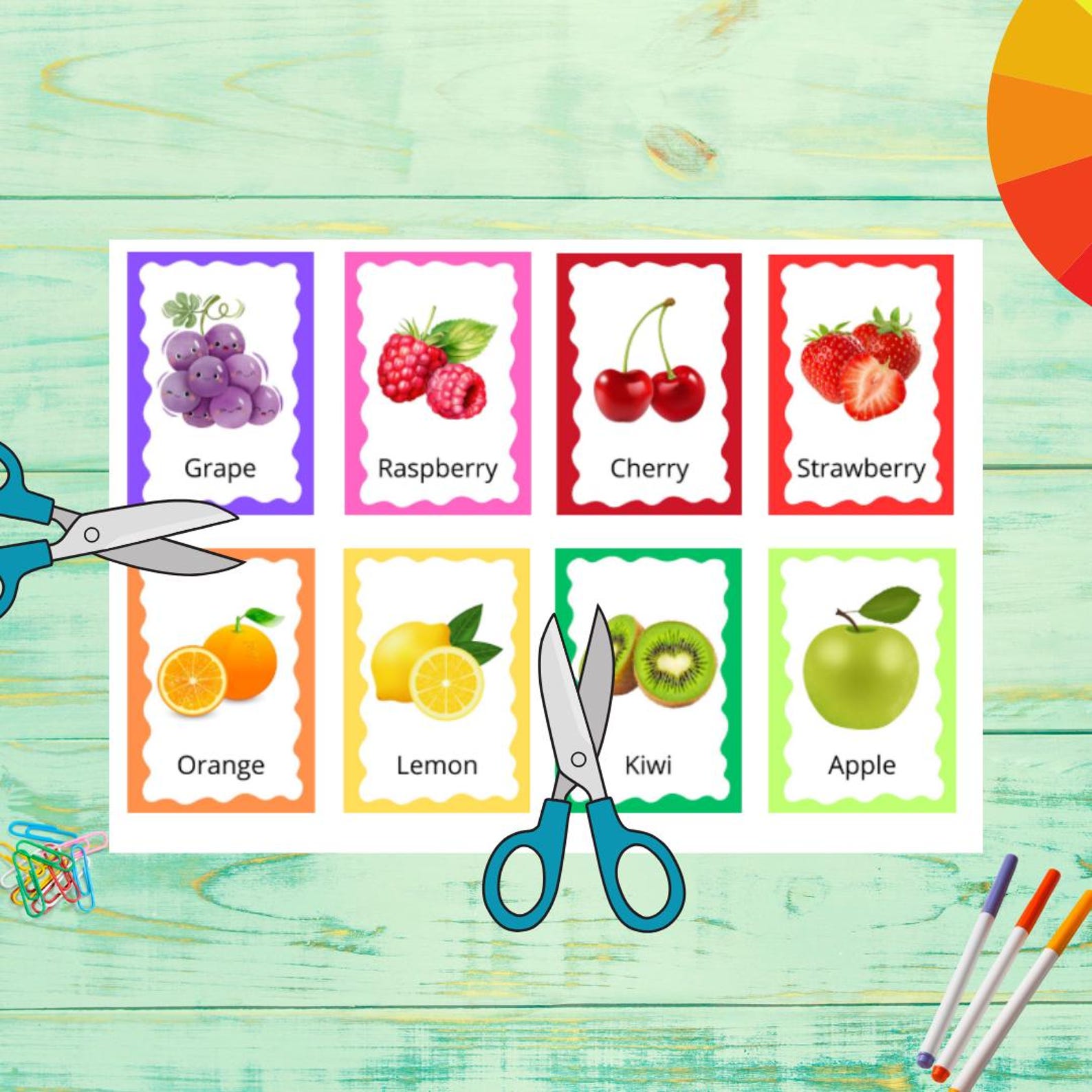 Fruits and Vegetables - Cards for Preschoolers, Printable Cards ...
