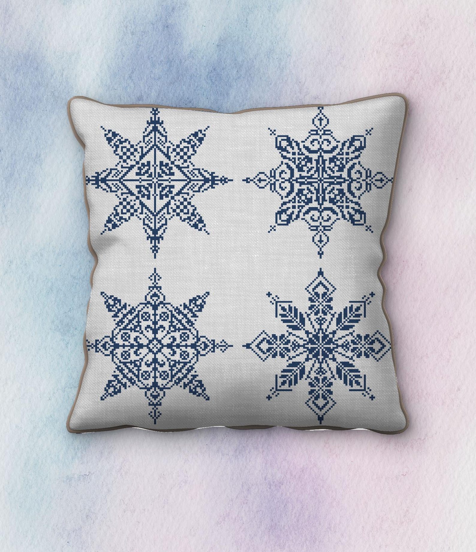Snowflakes Cross Stitch Pattern, Christmas Tree Decor, Monochrome Noel ...