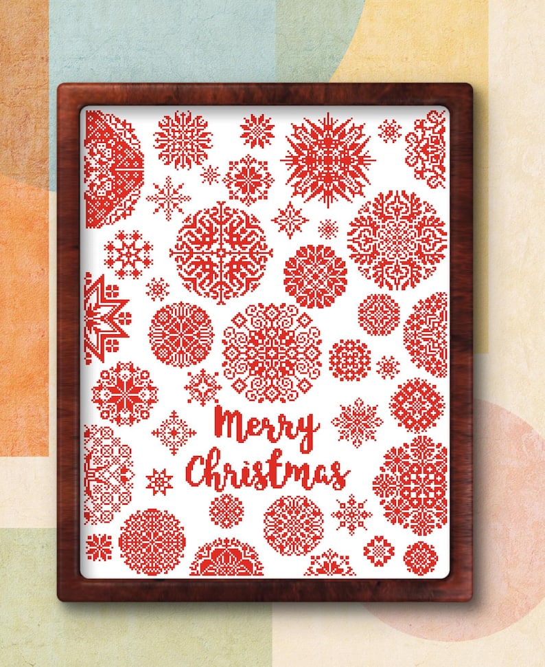 Quaker Christmas Cross Stitch Pattern, Monochromatic Printable Sampler ...