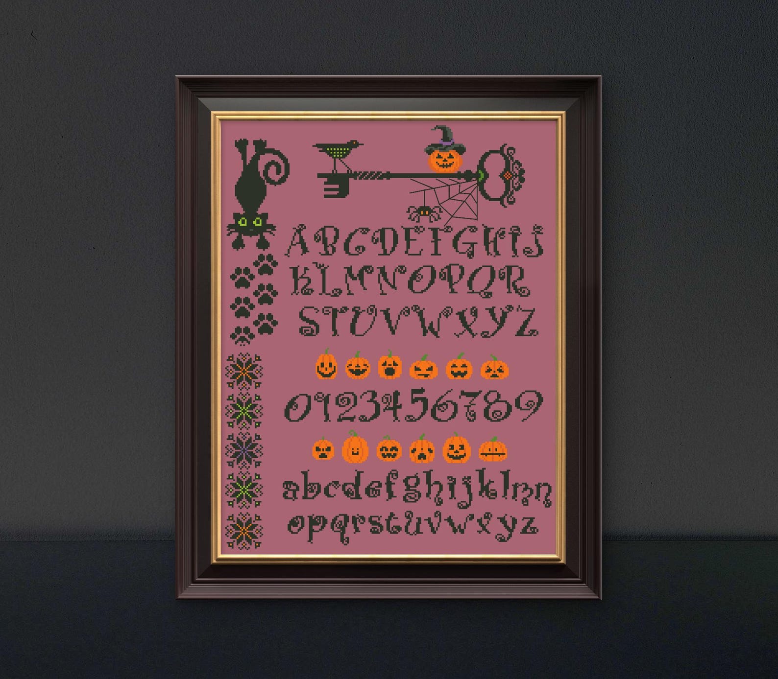 Halloween ABC Cross Stitch Pattern, Spooky Alphabet Sampler (PDF ...