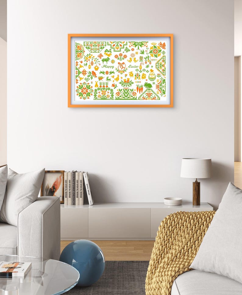 Quaker Easter Cross Stitch Pattern, Spring Holiday Sampler (PDF ...