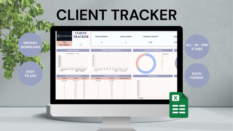 Client Tracker Template | Google Sheets & Excel – Lead Tracker, Invoice ...