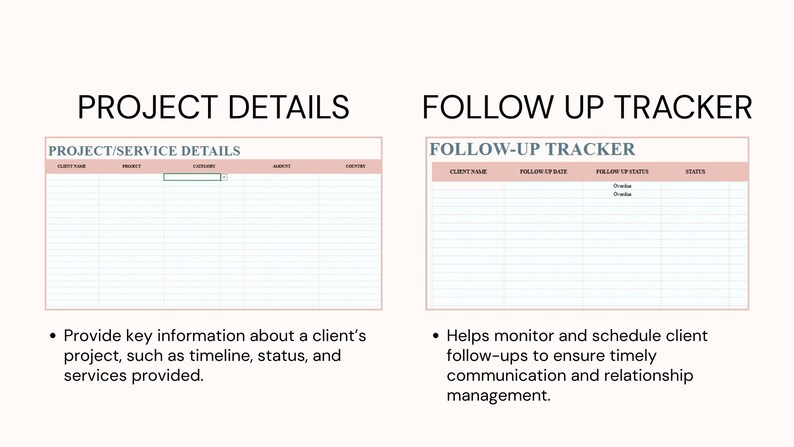 Client Tracker Template | Google Sheets & Excel – Lead Tracker, Invoice ...