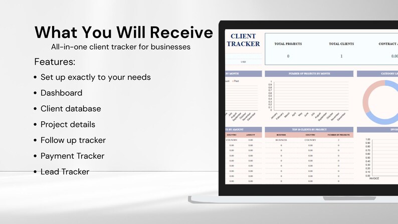 Client Tracker Template | Google Sheets & Excel – Lead Tracker, Invoice ...