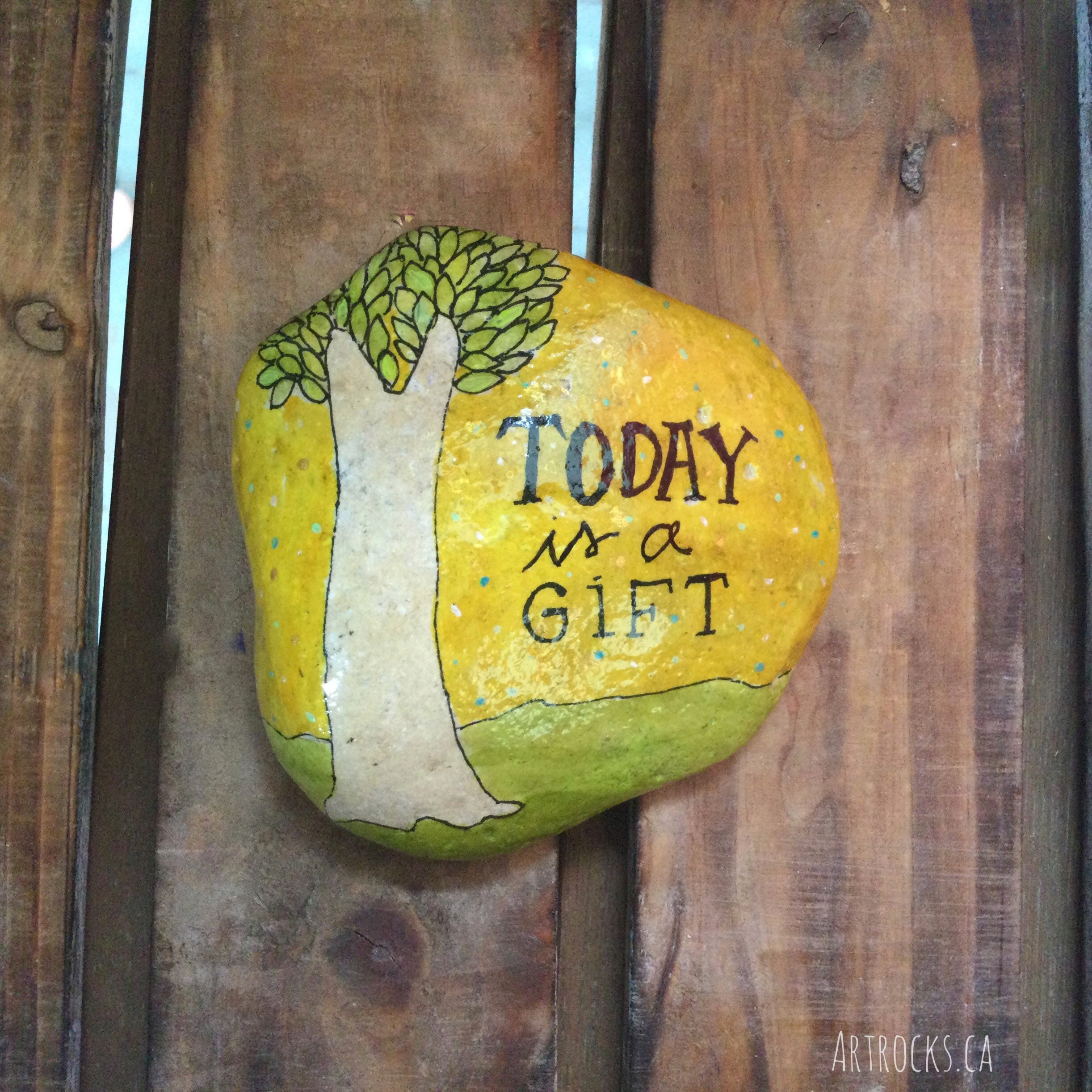 Today is a Gift Stone, Painted Rocks, Painted Stones, Quote Rocks - Etsy