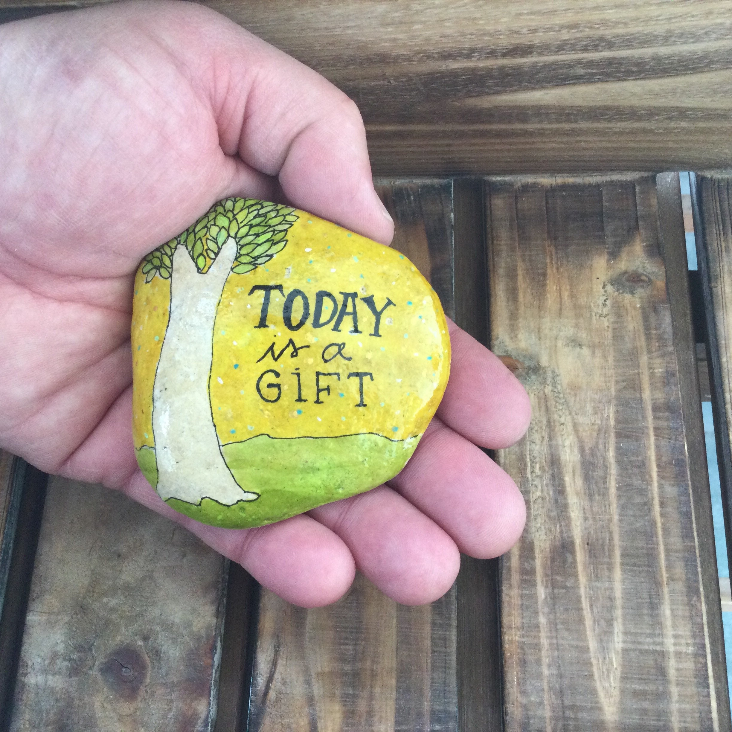Today is a Gift Stone, Painted Rocks, Painted Stones, Quote Rocks - Etsy
