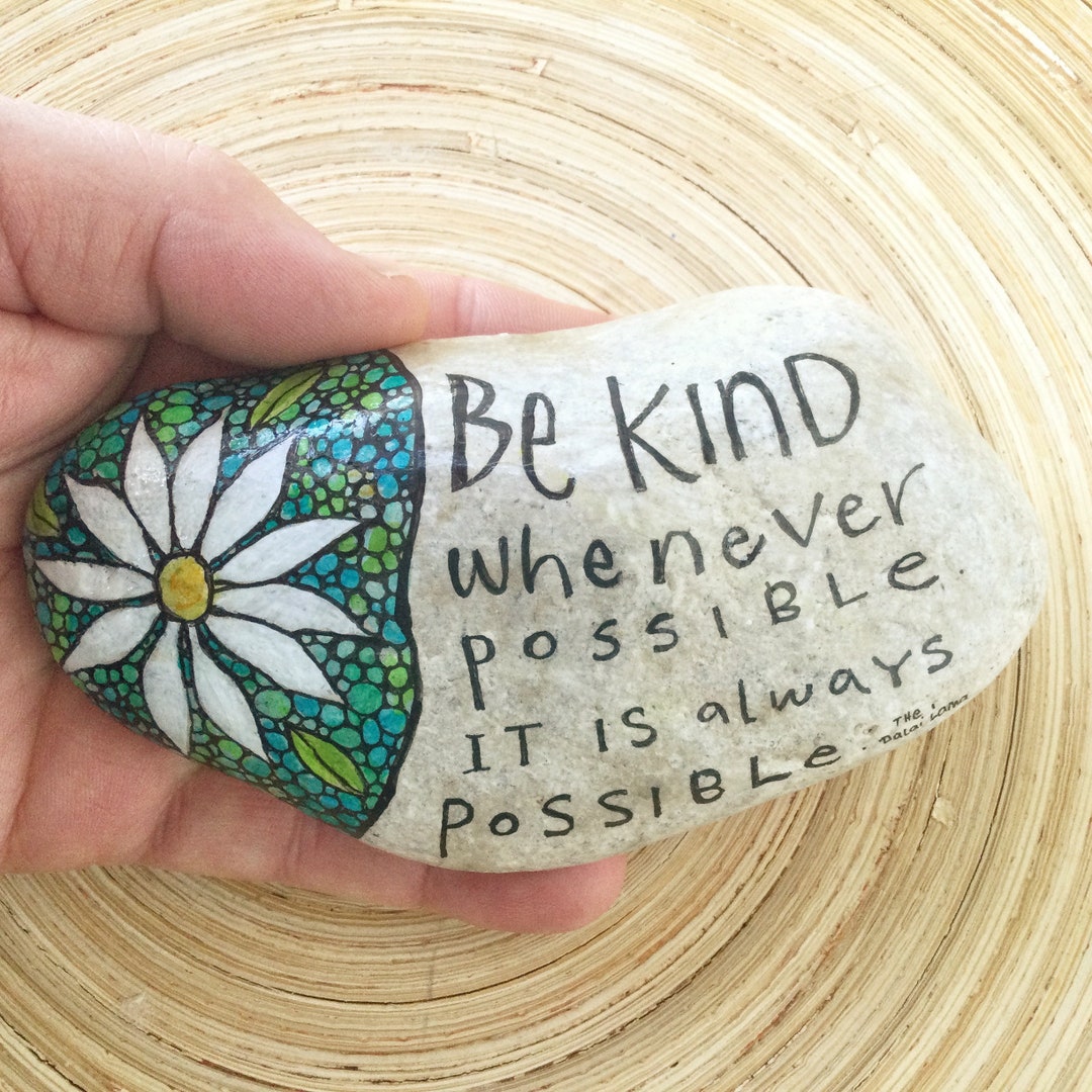Be Kind Painted Stone Artrock Painted Stone Painted Rock - Etsy