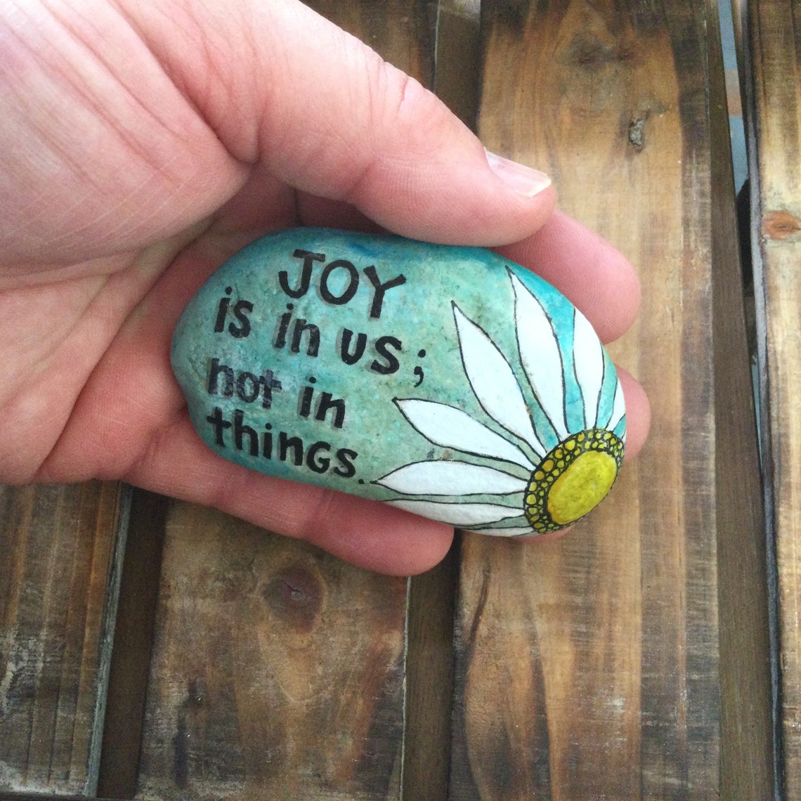 Joy Quote Stone Artrock Painted Stone Painted Rocks - Etsy