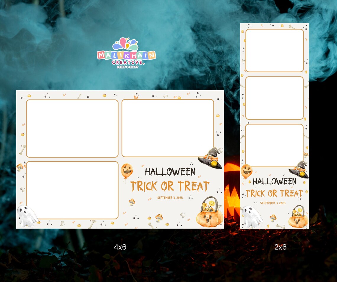 Horror Photo Booth Template: Spooky Halloween Party Design (2x6 & 4x6 ...