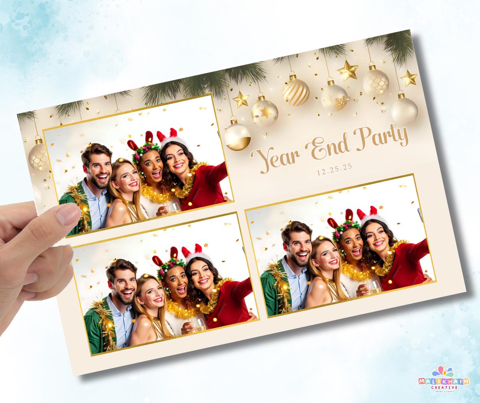 Year End Party Photo Booth Template: Editable PSD & Canva (digital ...