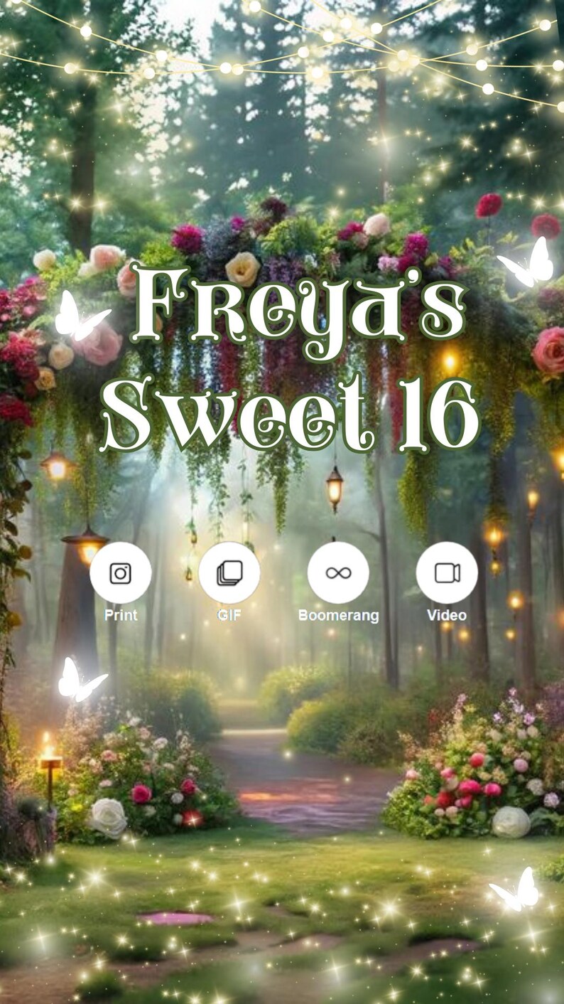 Enchanted Photo Booth Template With Welcome Screen – Editable in ...