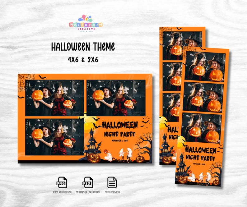 Spooky Halloween Photo Booth Template: Haunted Party Design (PSD ...