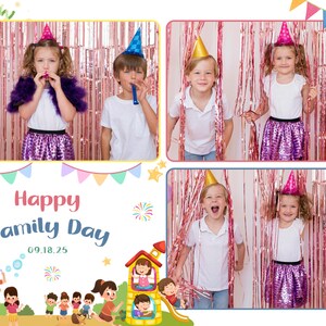Family Day Photo Booth Template: Editable PSD & Canva Design (digital ...
