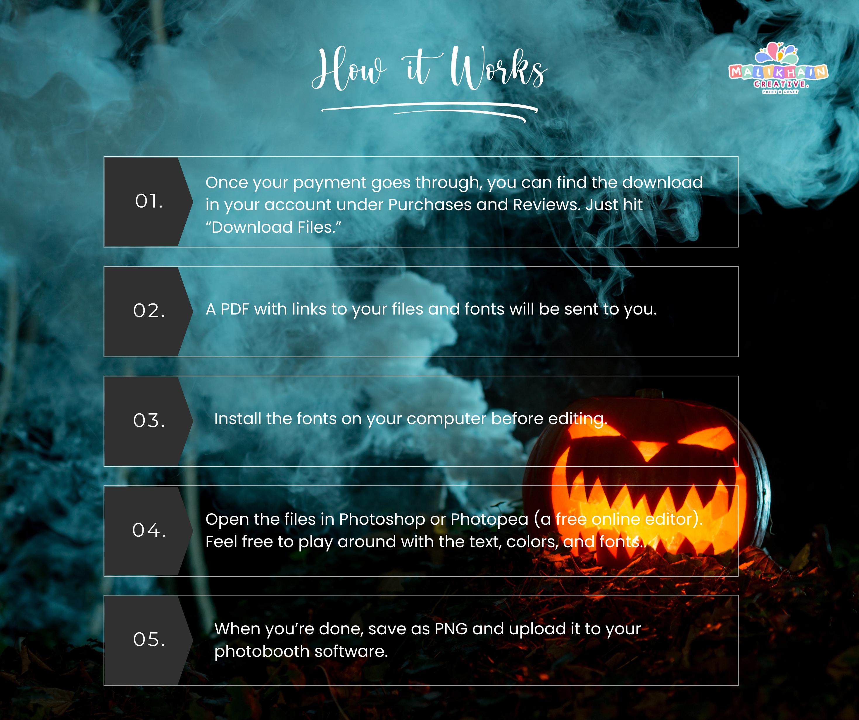 Horror Photo Booth Template: Spooky Halloween Party Design (2x6 & 4x6 ...