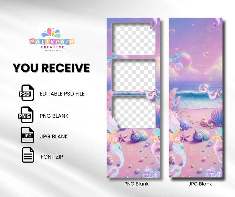 Mermaid Photo Booth Template – Under the Sea Birthday, Baby Shower ...