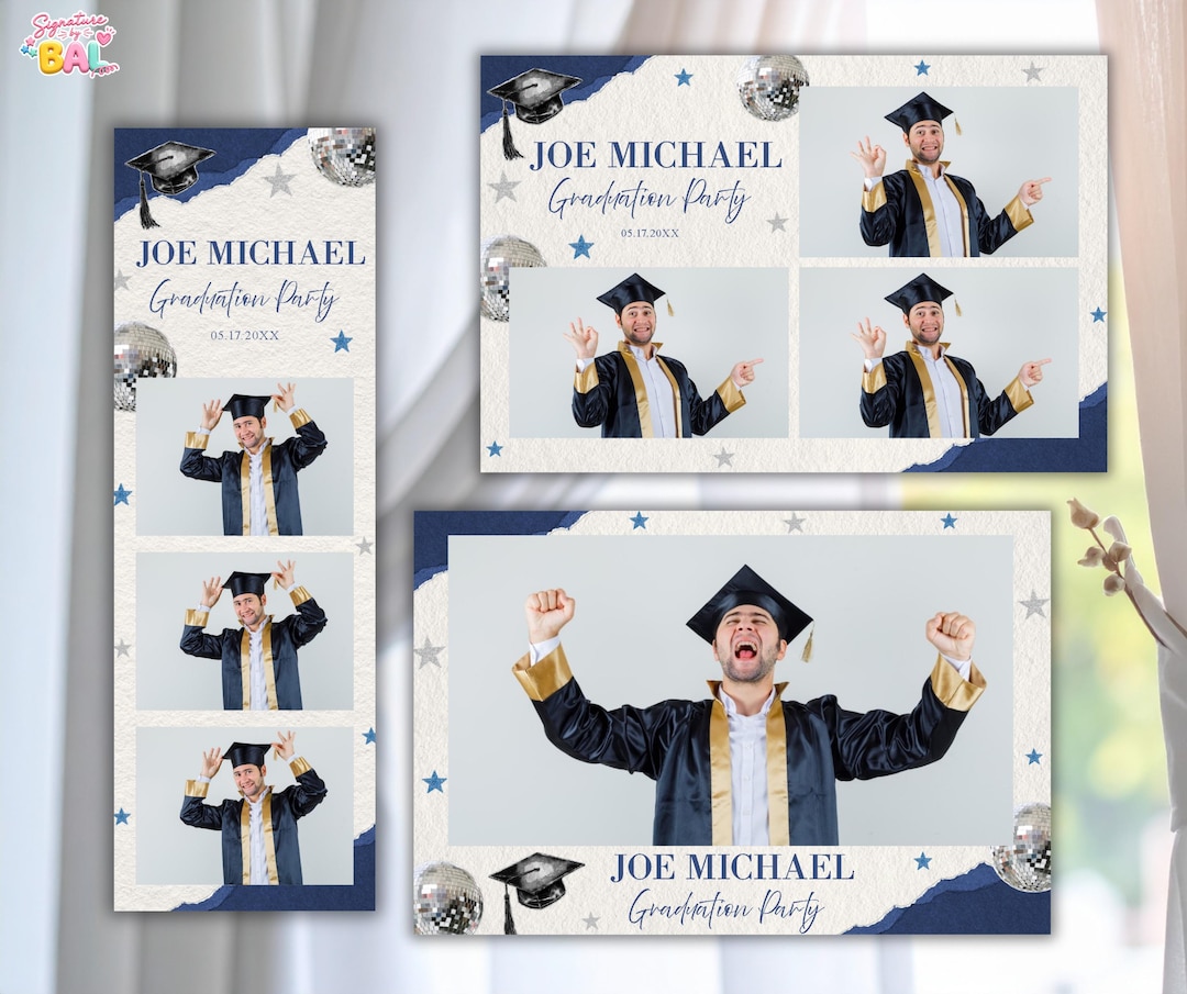 Graduation Photo Booth Template, Editable in Canva and PSD | Fun ...