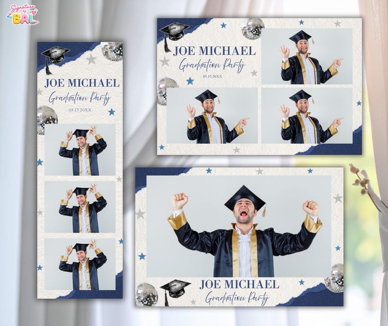 Graduation Photo Booth Template, Editable in Canva and PSD | Fun ...