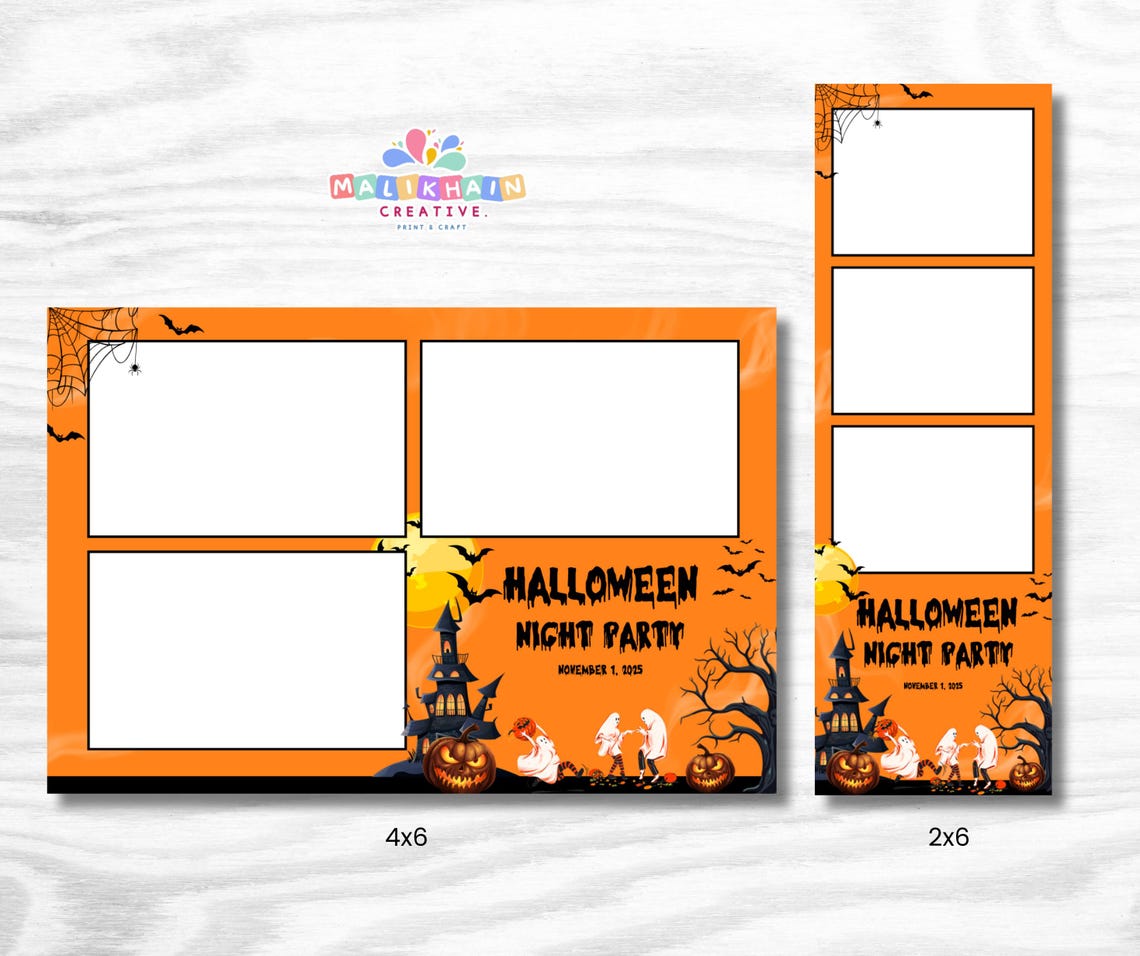 Spooky Halloween Photo Booth Template: Haunted Party Design (PSD ...