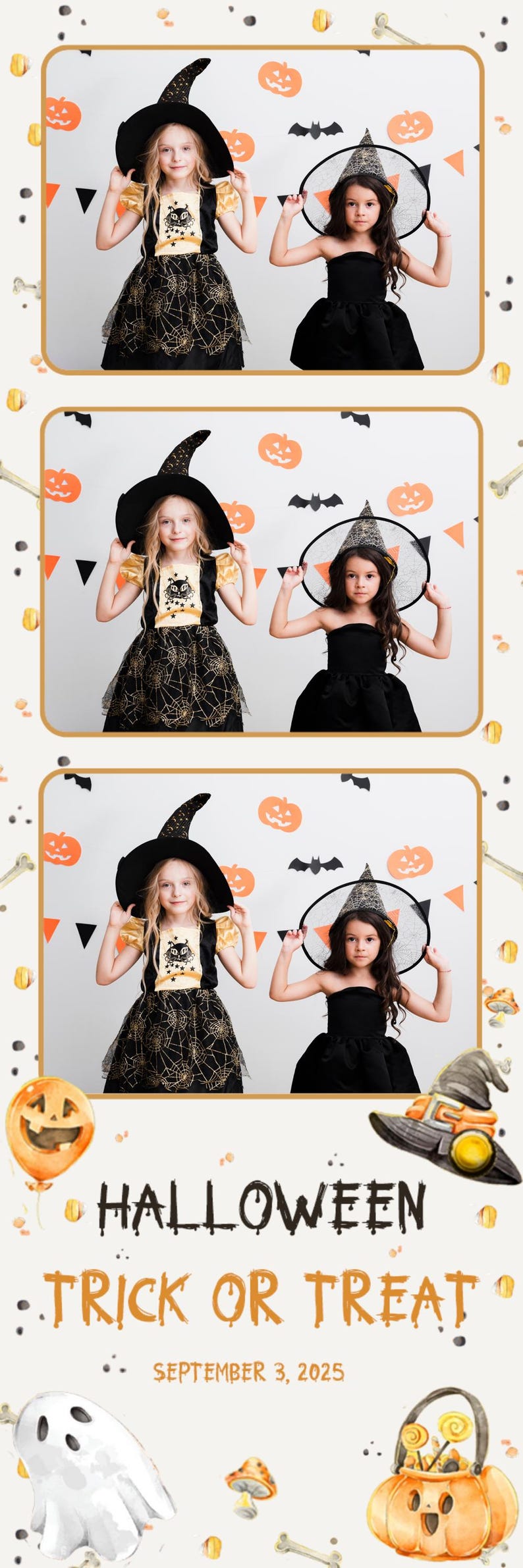 Horror Photo Booth Template: Spooky Halloween Party Design (2x6 & 4x6 ...